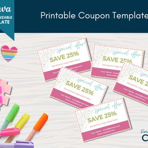 Direct Sales Editable Printable Coupon Template, Canva Coupon Template ...