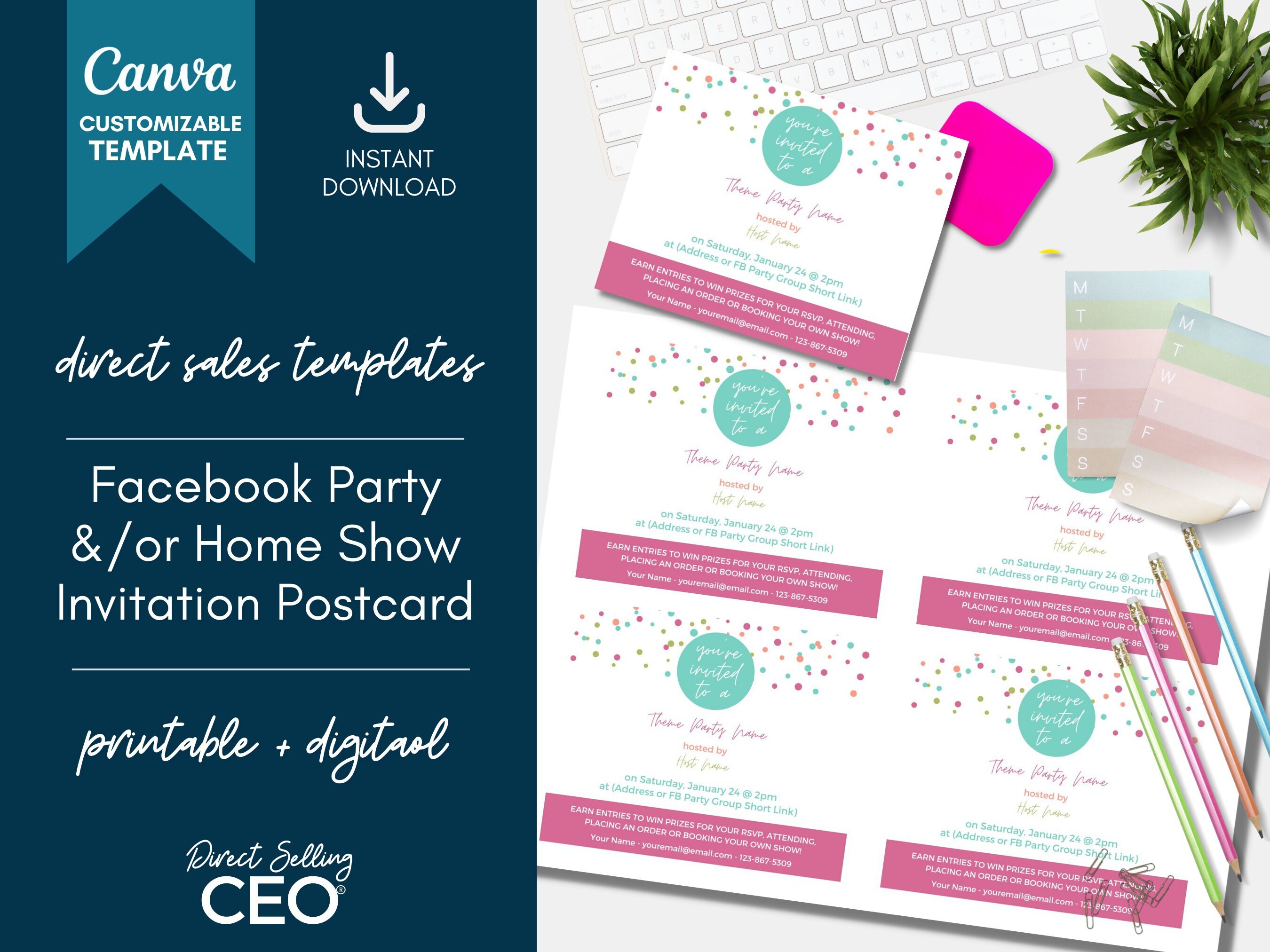 Direct Sales Party Invitation Editable, Customizable Party Invite ...