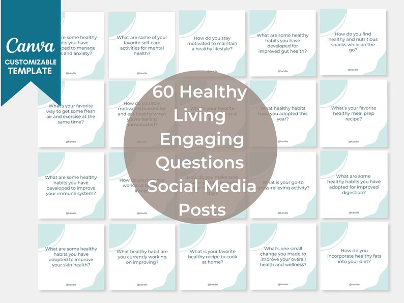 200 Healthy Living Wellness Social Media Posts, Health Canva Templates ...