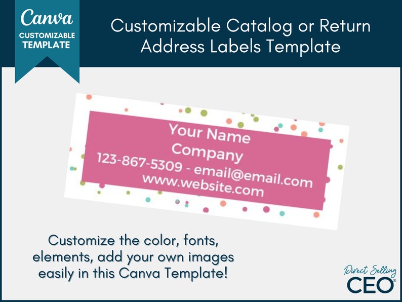Customizable Catalog Label Editable Address Label Canva - Etsy