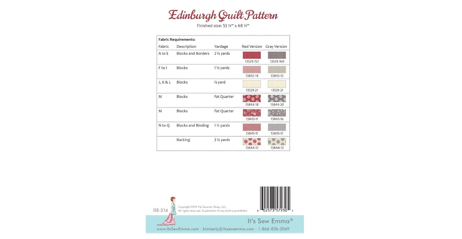 Edinburgh Quilt Pattern - It's Sew Emma - Etsy