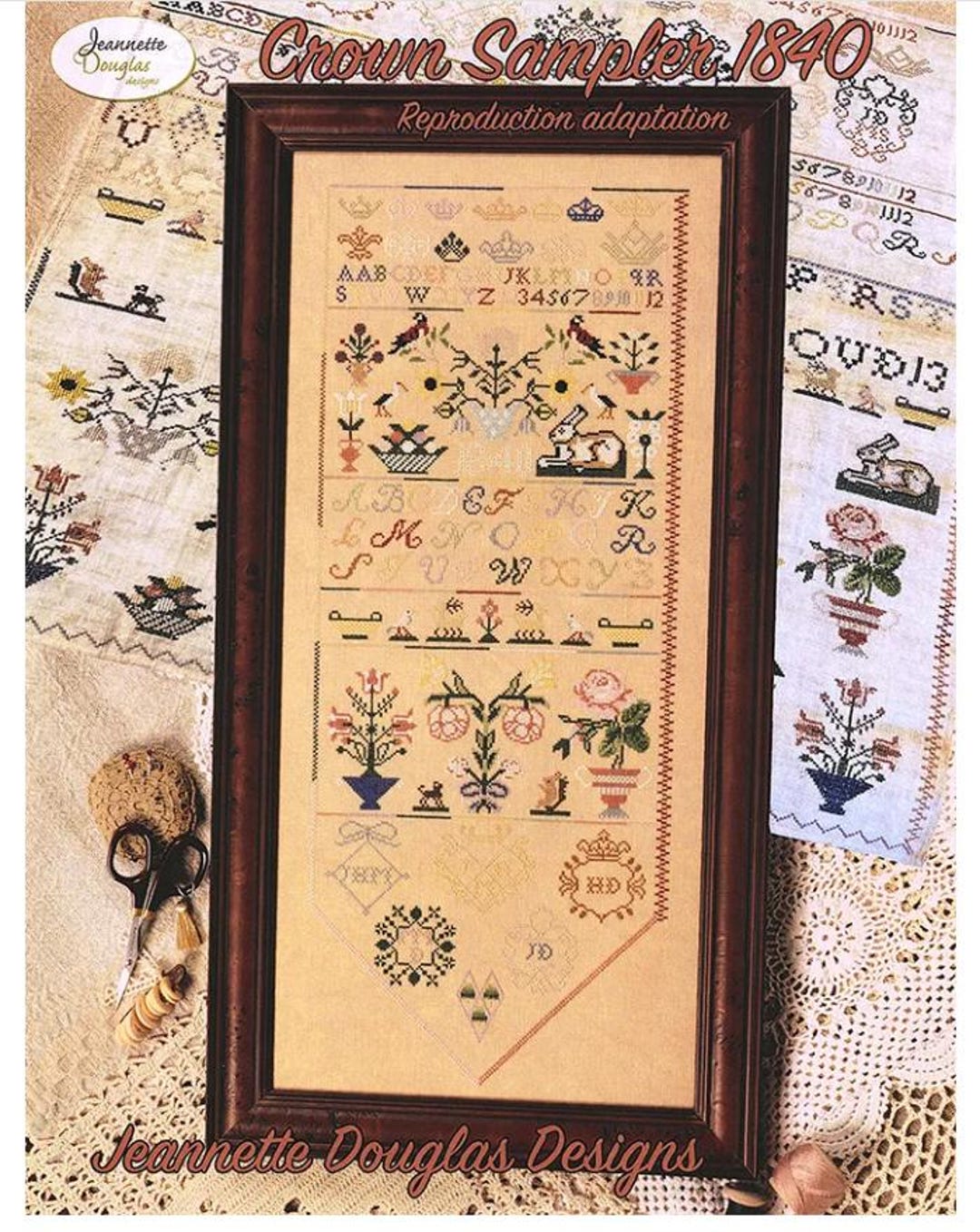 Crown Sampler 1840 Cross Stitch Pattern - Jeannette Douglas Designs - Etsy
