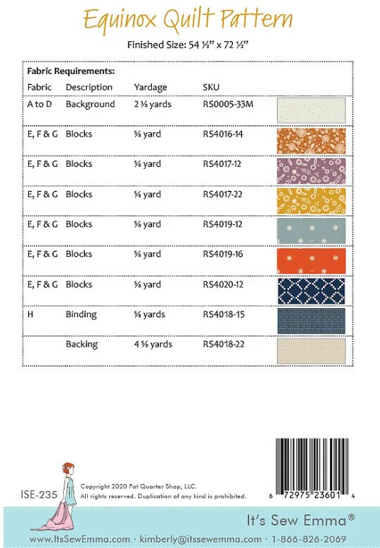 Equinox Quilt Pattern It's Sew Emma - Etsy