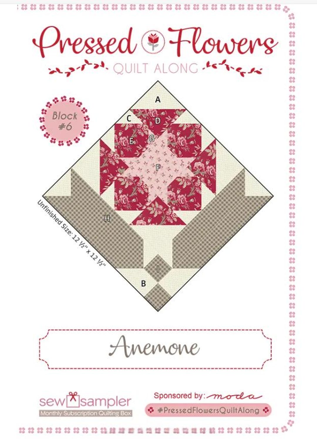Anemone Quilt Card - Sew Sampler - Etsy