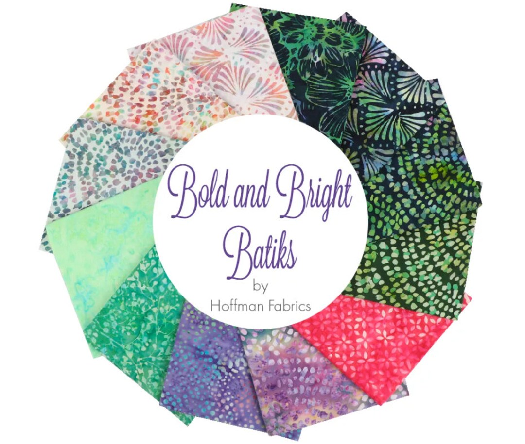 Bold and Bright Batiks Fat Quarter Bundle 12/pkg. by Hoffman Fabrics - Etsy