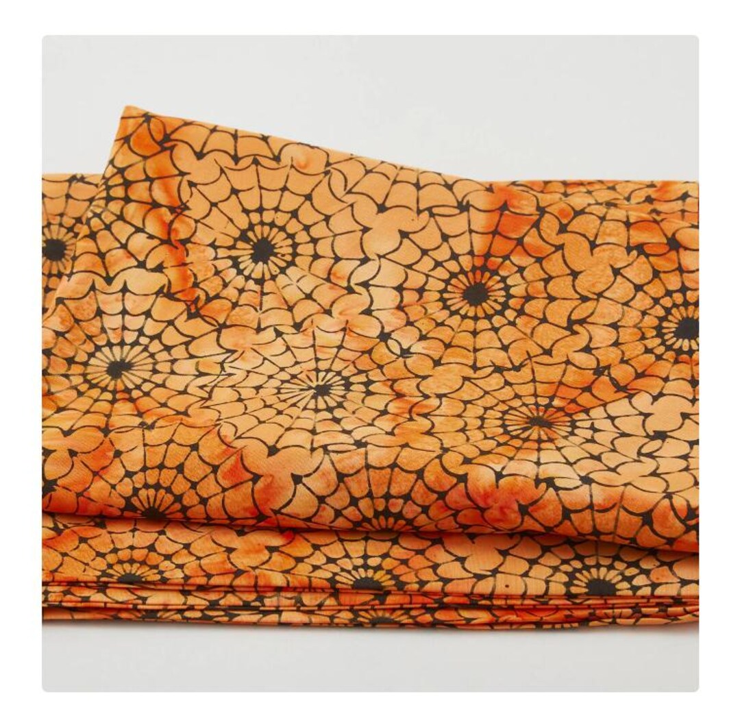 M2 Spiders on Orange Batik 2 Yard Fabric Cut - Island Batiks - Etsy