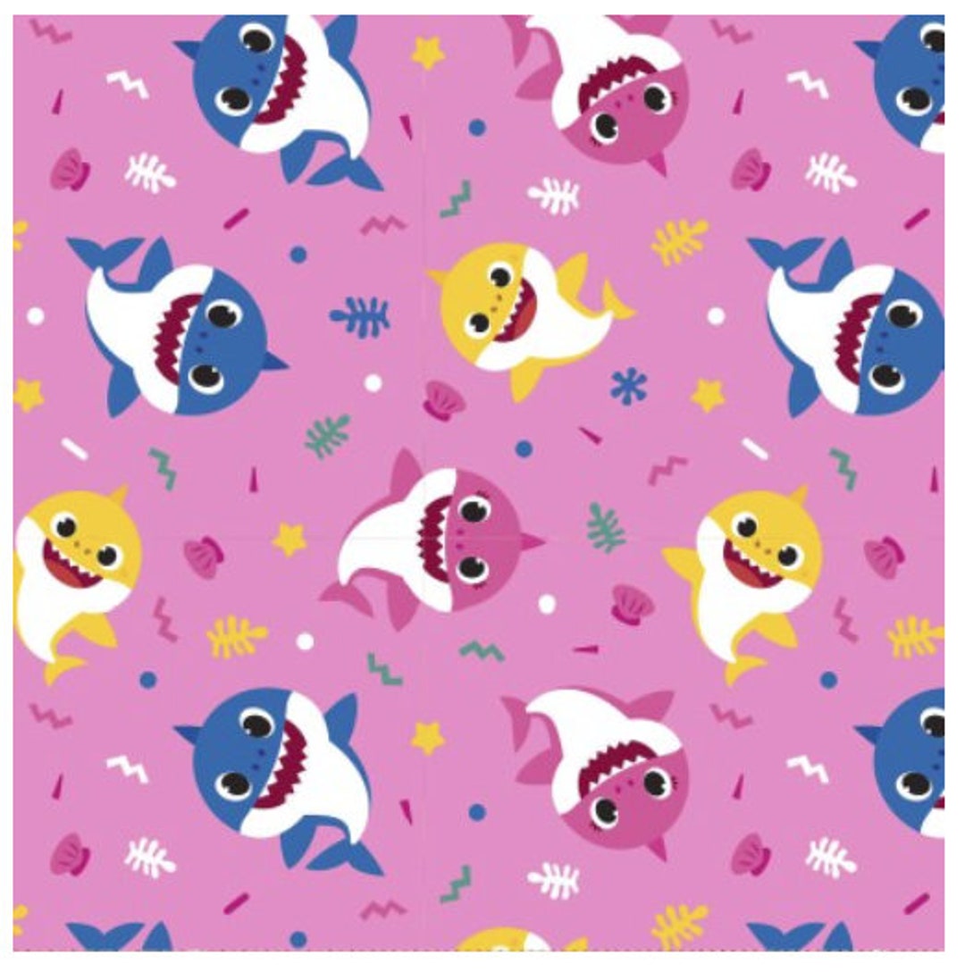 Baby Shark Fabric Shark Family Party Reactive Print by David Textiles ...