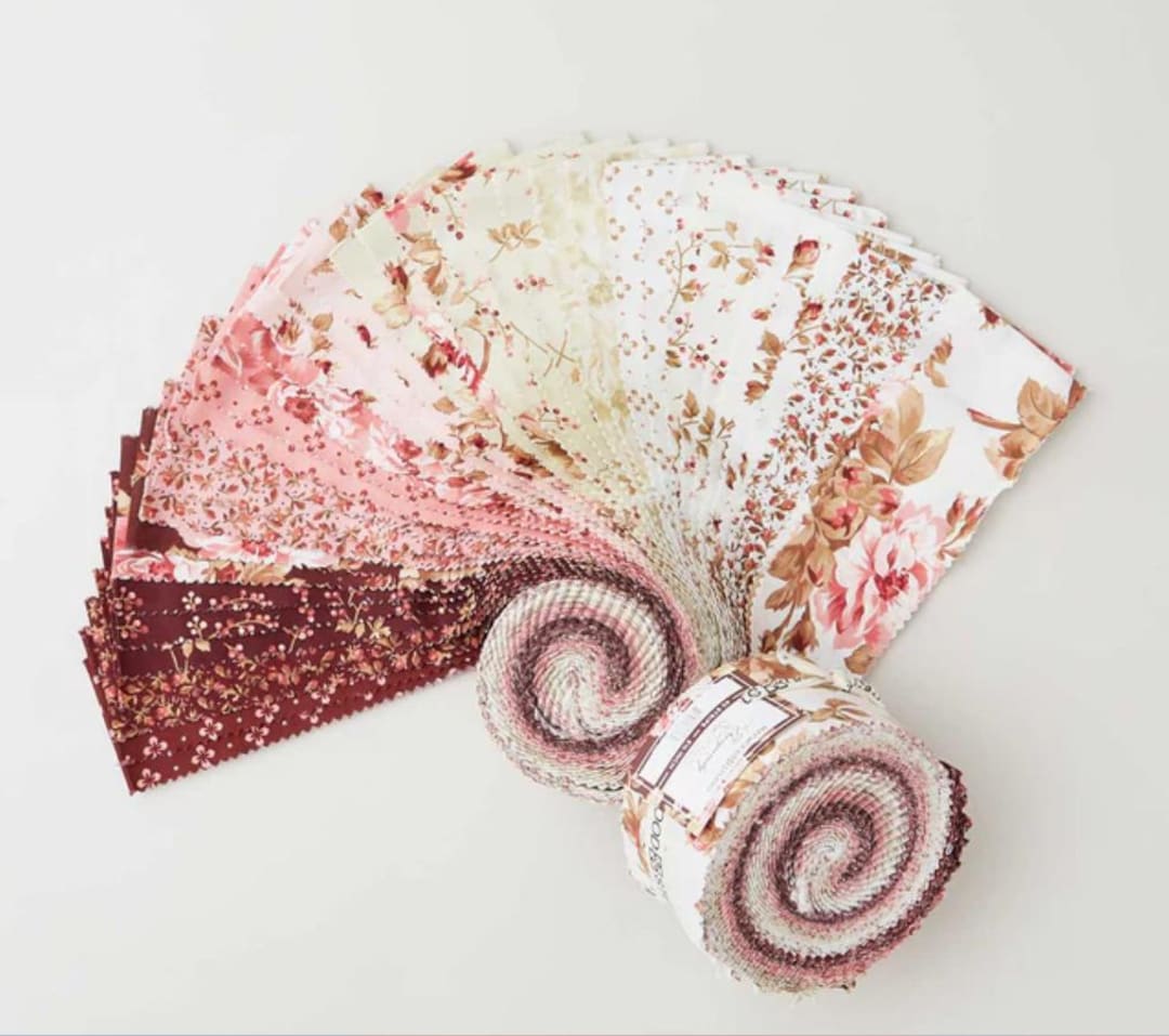 Burgundy and Blush Jelly Roll 40/pkg. Maywood Studio - Etsy