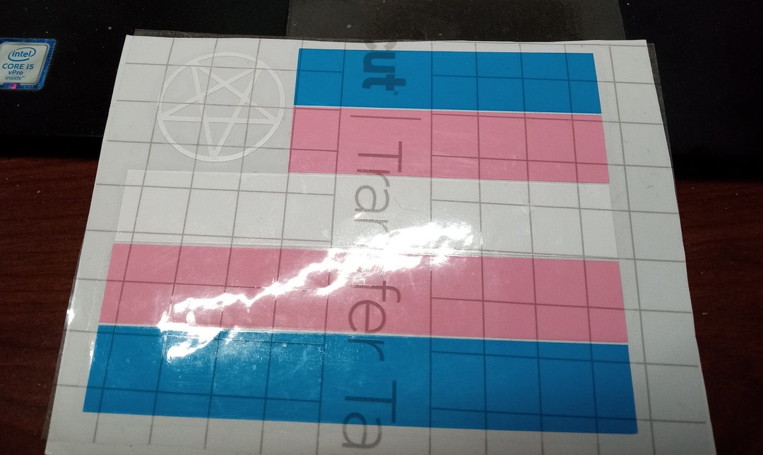 Custom Pagan Pentacle Trans Flag Vinyl Sticker, Window Vinyl, Trans ...