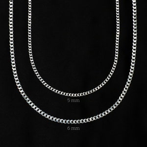 925 Sterling Silver Cuban Link Chain, Solid Silver Unisex Curb Chain ...