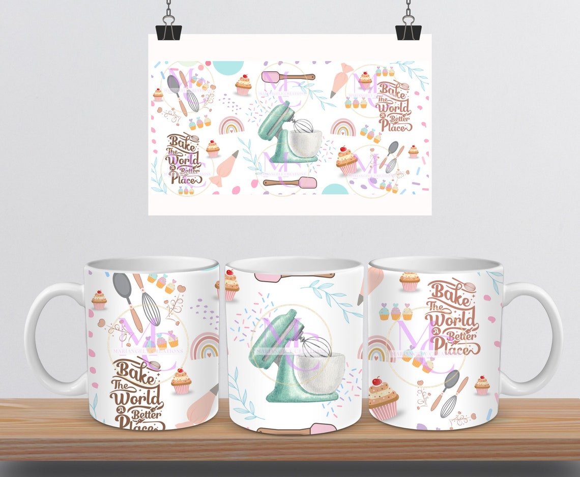 Bakery Mug Png Sublimation, Love Bakery Png, Coffee Mug Png 11oz, 15oz ...