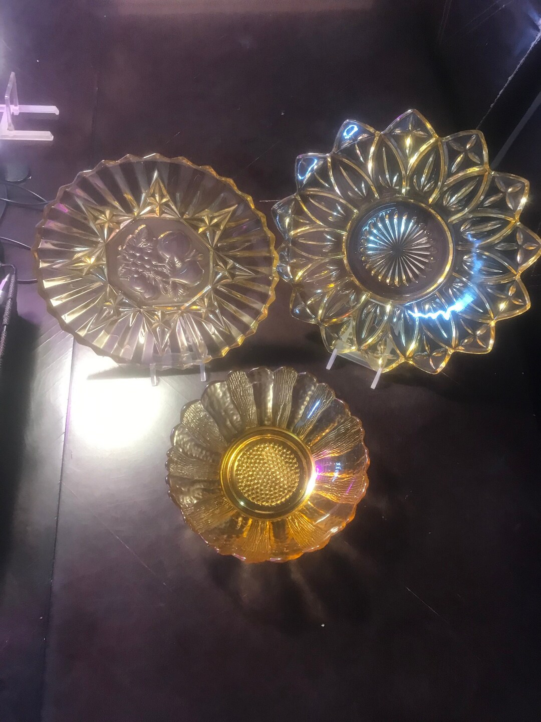3 Pieces Yellow Depression Glassware - Etsy