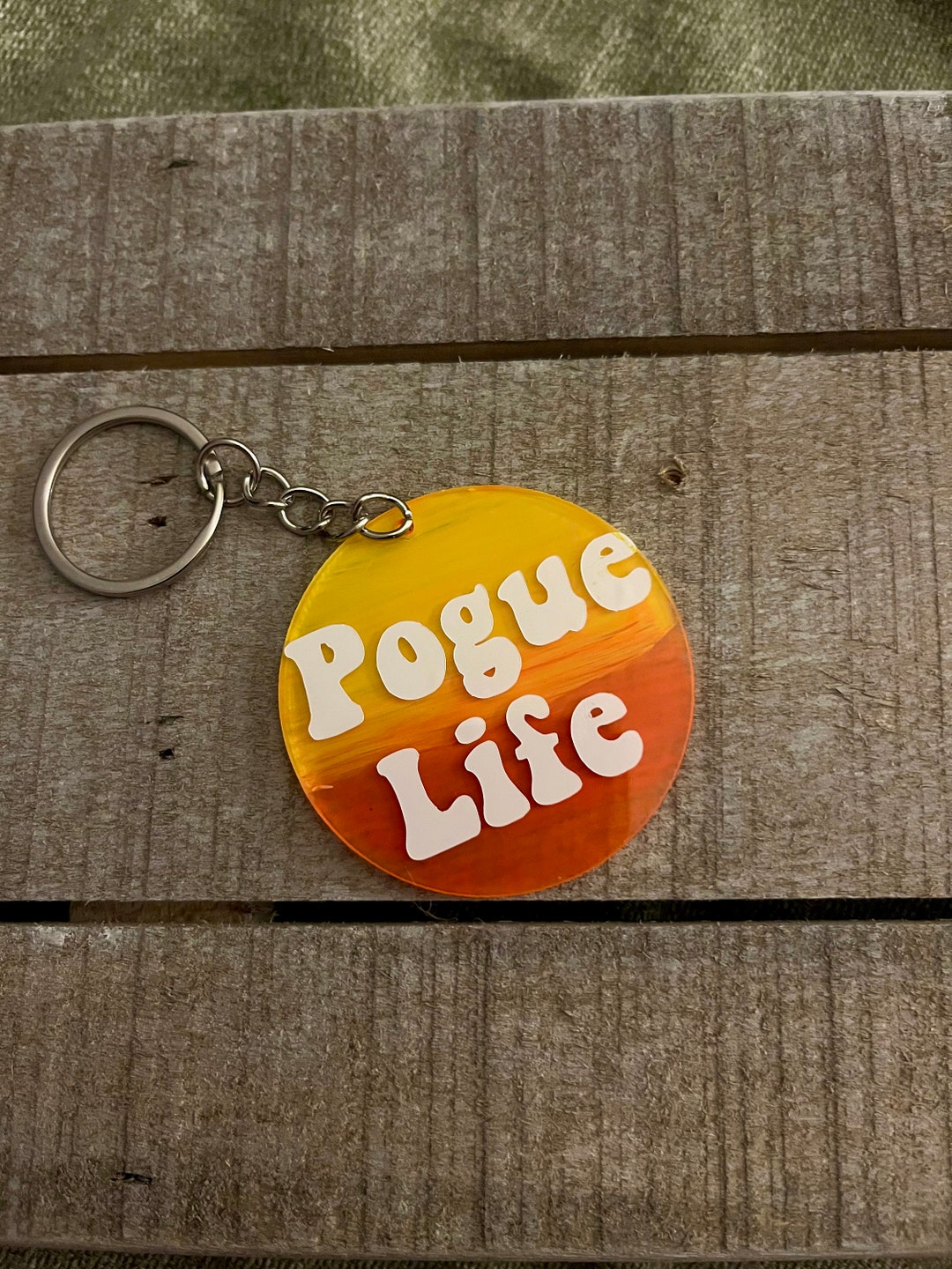 Outer Banks Keychain HAND PAINTED ACRYLIC With Glitter and - Etsy