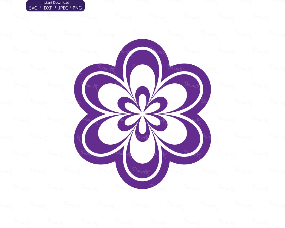 Purple Flower Svg, Colored Flower Svg, Flower Svg, Layered Flower Svg ...