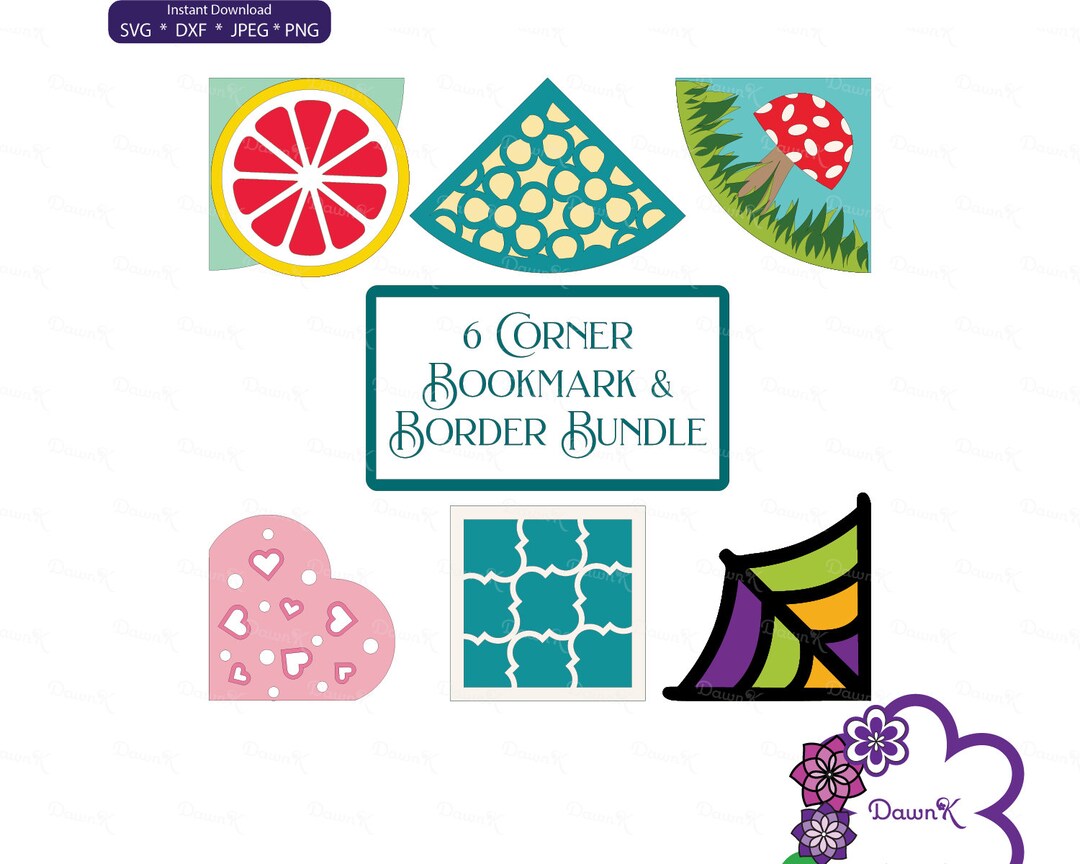 Six Corner Bookmark and Border Bundle - Book Lover and Creative's ...