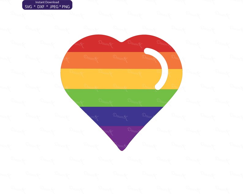 Rainbow Heart Svg Love Is Love Svg Pride Heart Clip Art Pride Lgbtq
