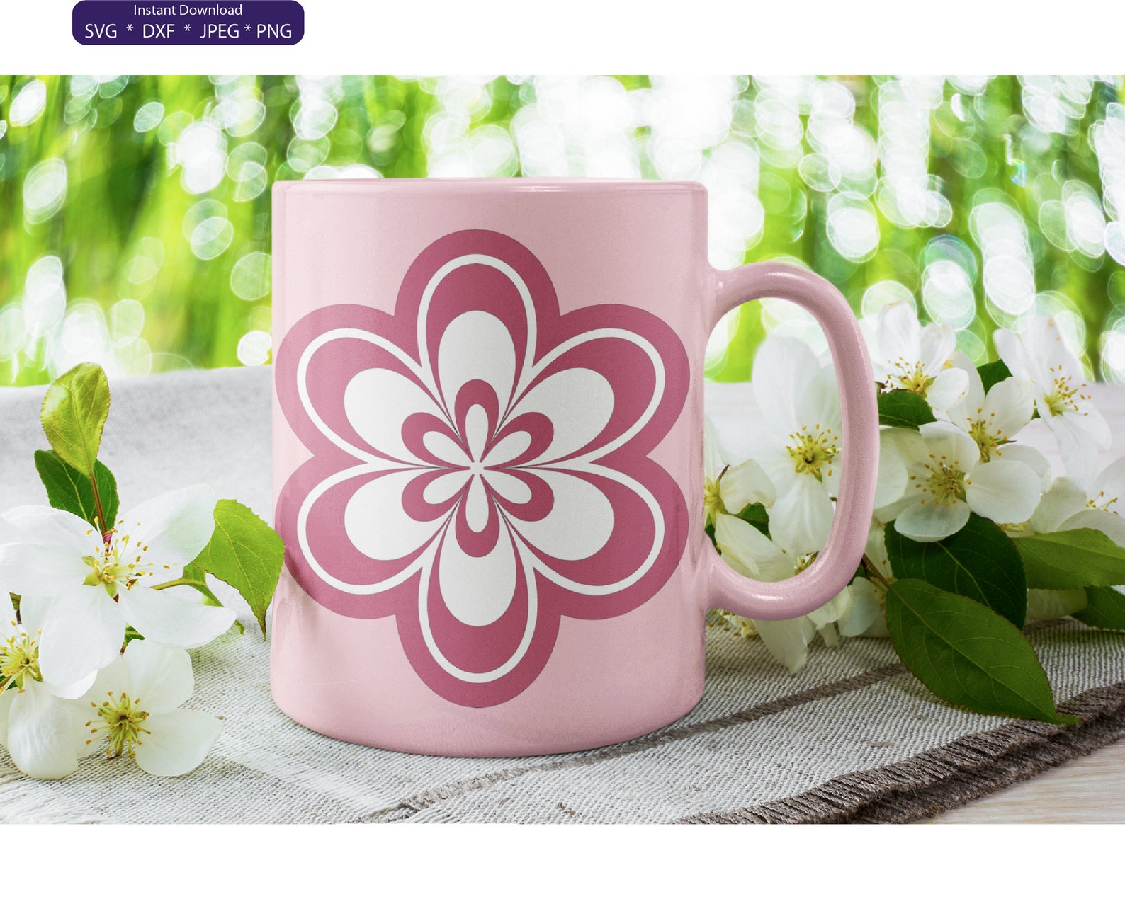 Pink Flower Svg, Colored Flower Svg, Flower Svg, Layered Flower Svg ...