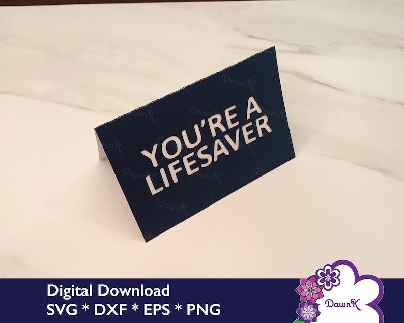 You're a Lifesaver Card SVG Minimalist Greeting Card - Etsy