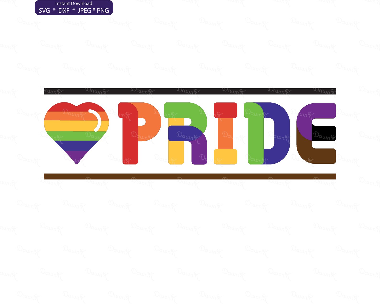 Pride Svg Rainbow Heart Svg Love Is Love Svg Clip Art Pride Heart