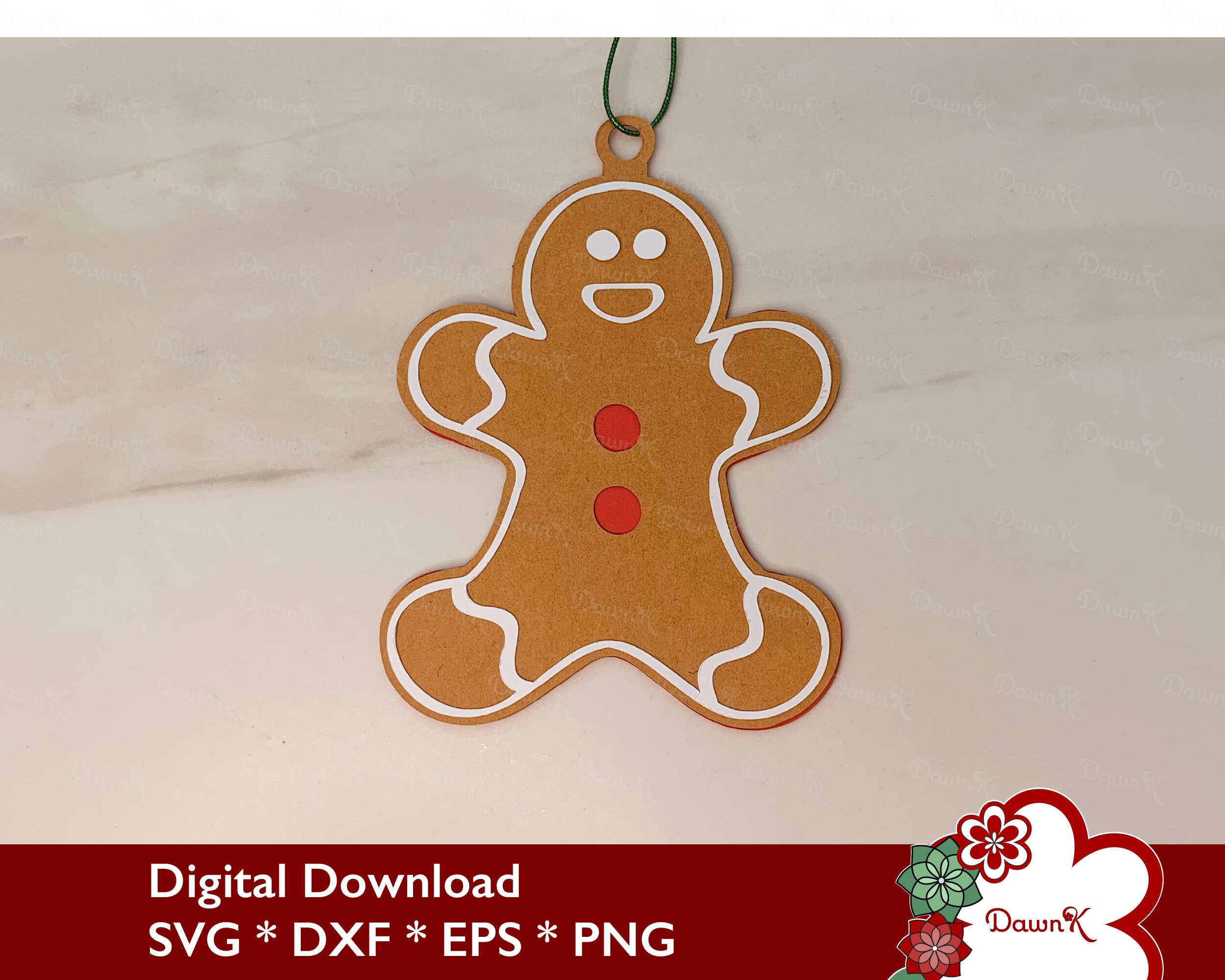 3D Gingerbread Man Ornament SVG Christmas Cut File Layered Christmas ...