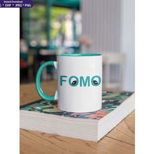 FOMO, Fomo Svg, Fear of Missing Out, Silly, Fun, Manga Eyes, Teal, SVG ...