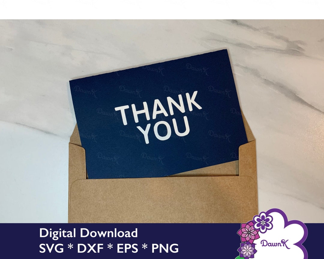 Modern Thank You Card SVG - Minimalist Greeting Card, Printable ...