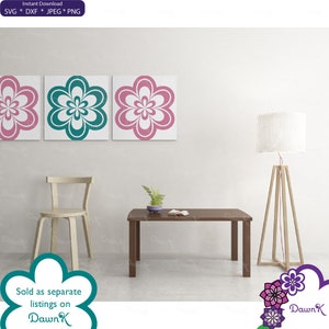 Teal Flower Svg, Teal Flower Png, Colored Flower Svg, Layered Flower ...