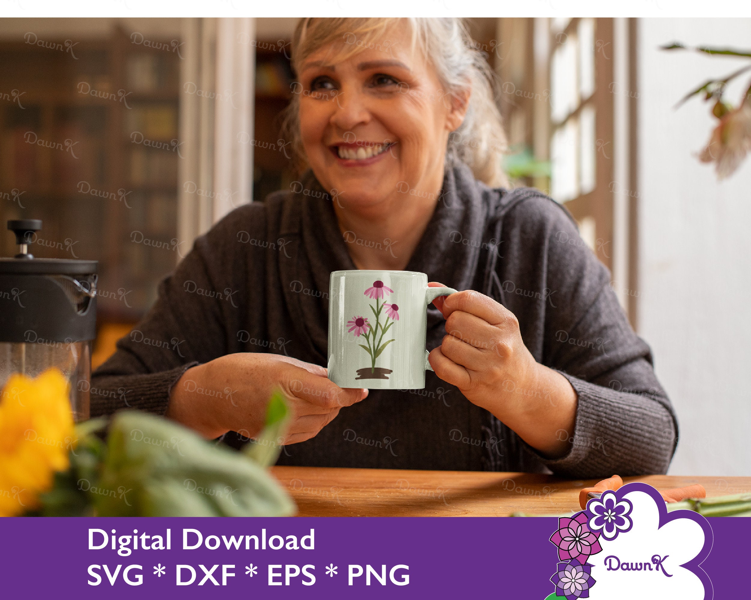 Coneflower Trio SVG - Wildflower Svg, Flowers Clip Art, Floral Svg ...