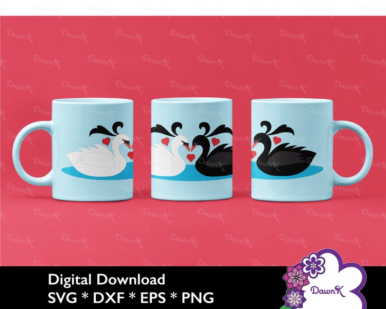 Swan and Heart SVG - Bird Svg, Swan Clipart, Swan Png, Swan Cut File ...