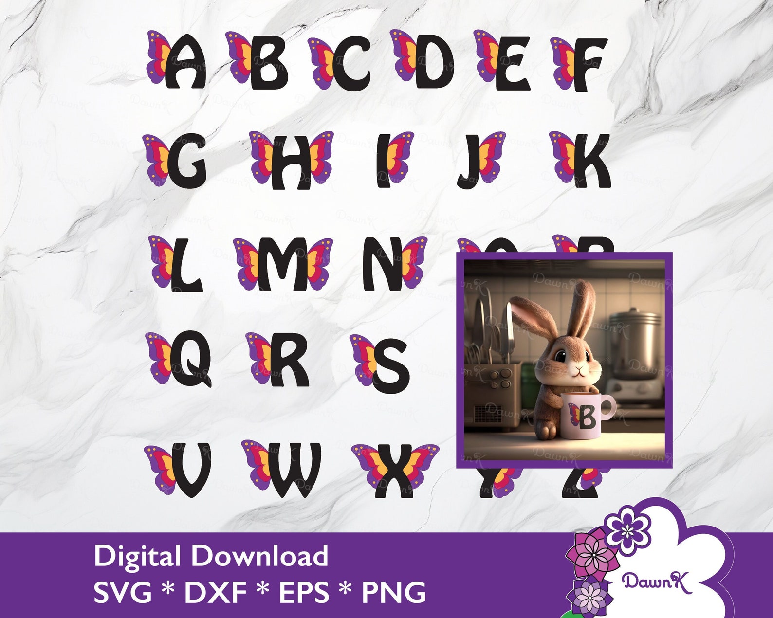 Butterfly Alphabet SVG Bundle Alphabet Letters Svg, Butterfly Bundle ...