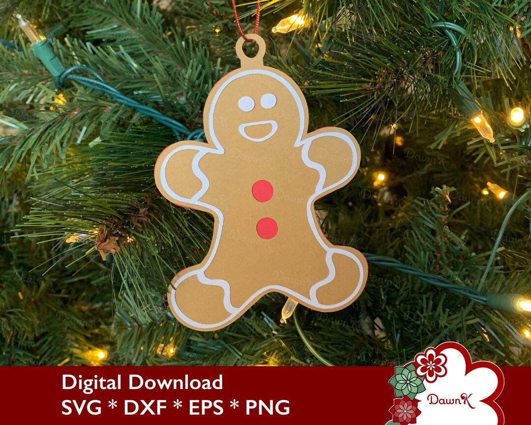 3D Gingerbread Man Ornament SVG Christmas Cut File Layered Christmas ...