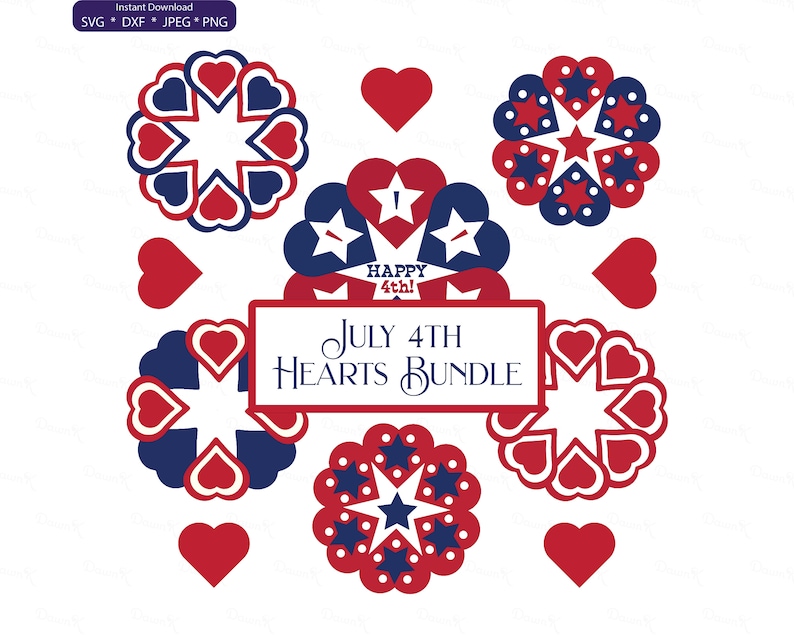 Celebrate July 4th With Our Red, White, and Blue Hearts and Stars ...
