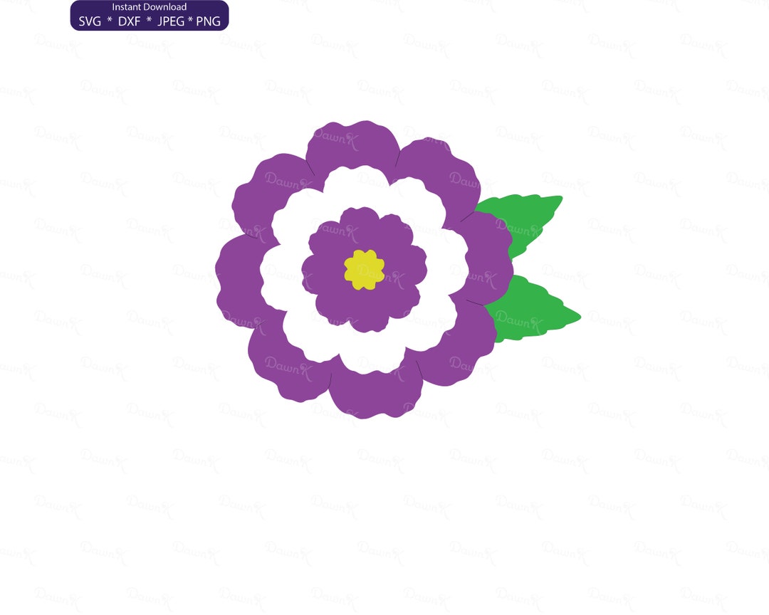 Purple Flower Svg, Svg Flower, Colored Flower Svg, Layered Flower Svg ...
