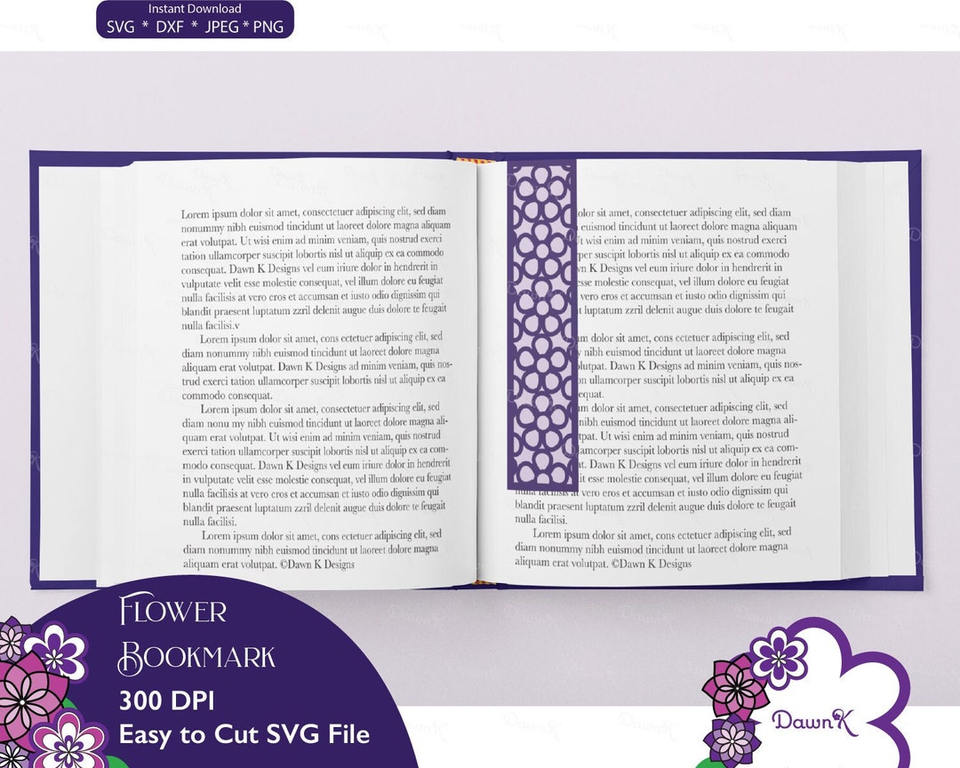 Add a Floral Twist to Your Reads With a Purple Flower Bookmark Cutout ...