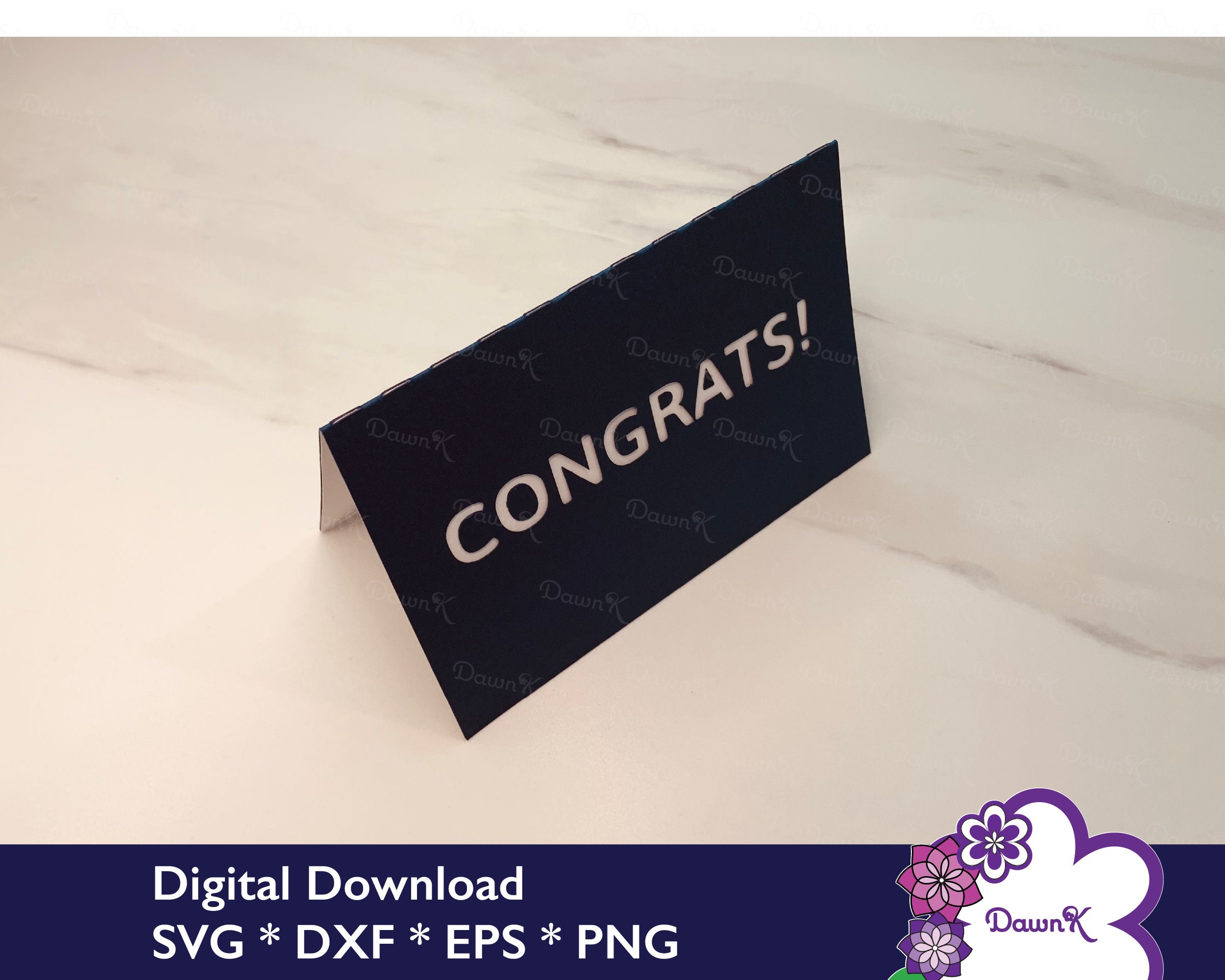 Congrats Card SVG Minimalist Greeting Card Printable Celebration ...