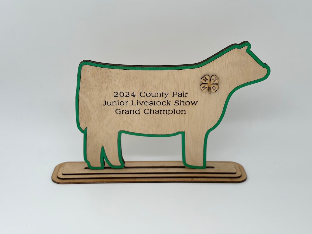 Heifer Show Award for Livestock Shows Cow Bovine Cattle 4H 4-H Trophy ...