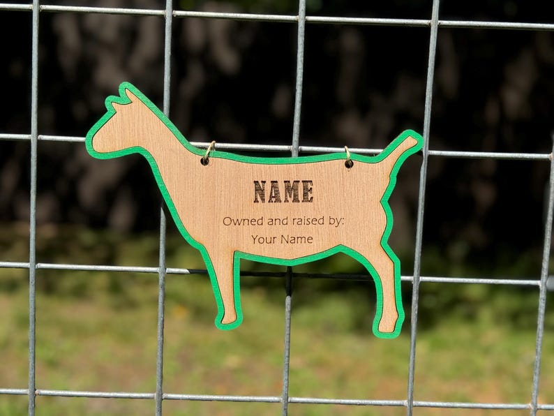 Customizable Oberhasli Goat Stall Tag or Name Plate Label for Fairs and ...