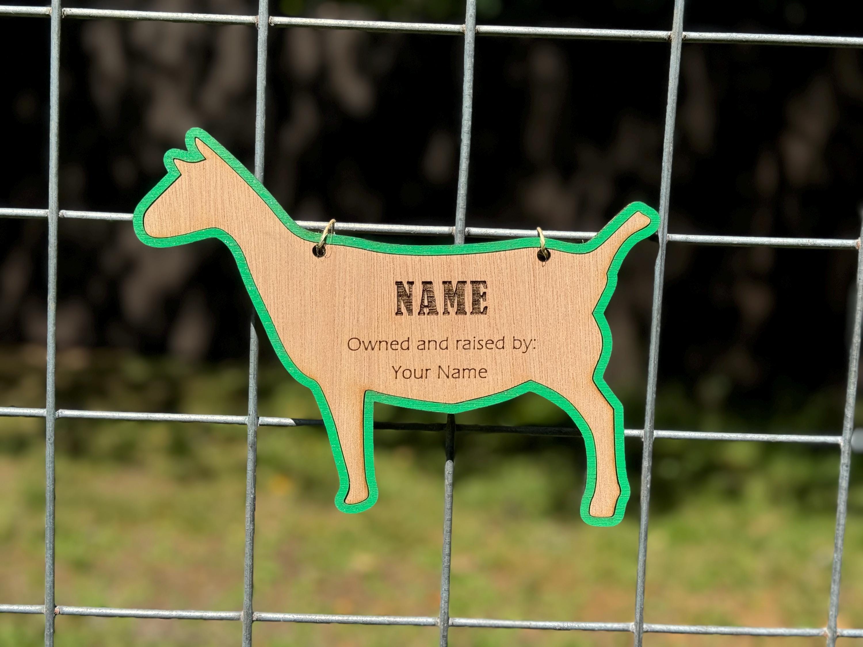 Customizable Oberhasli Goat Stall Tag or Name Plate Label for Fairs and ...