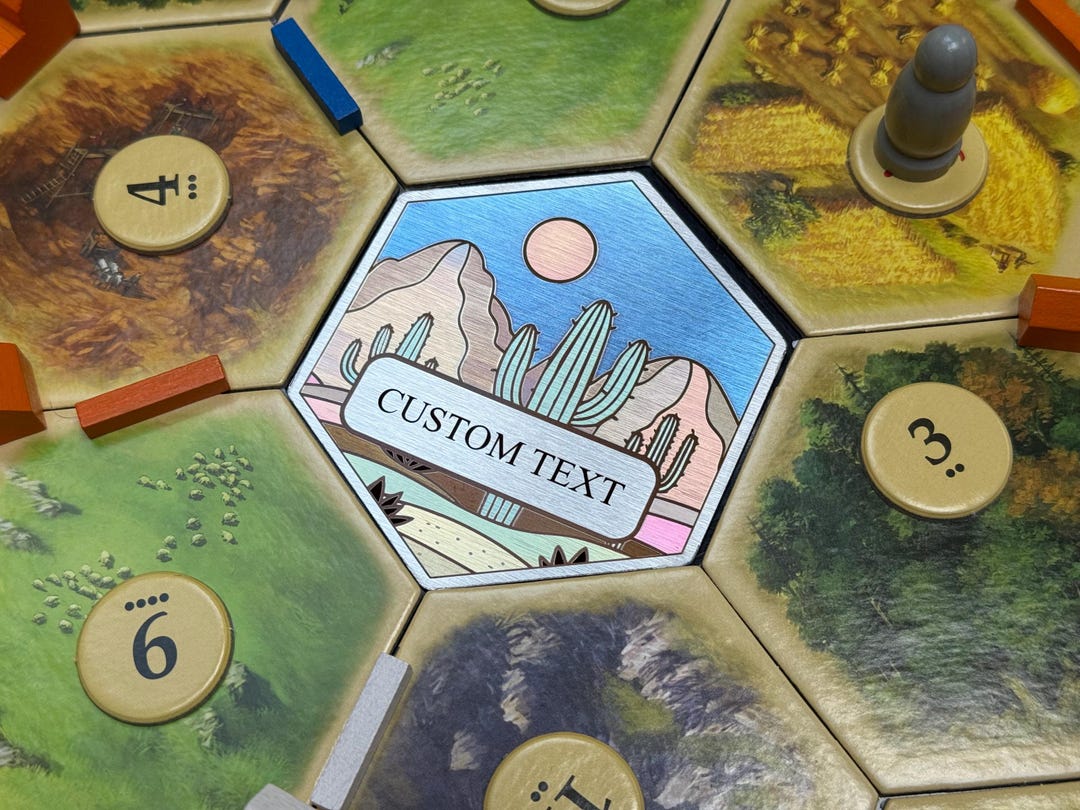 Custom Catan Desert Hex – Stainless Steel Replacement Piece for Settlers of Catan | Personalized ...