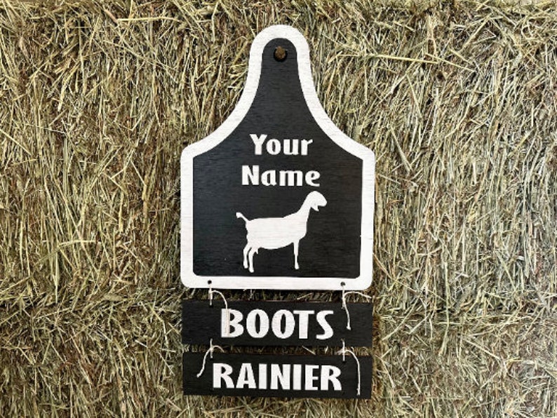 Farm Animal Name Tag for Stall, Cage or Pen for 4-H Livestock Shows or ...