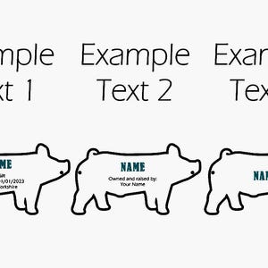 Customizable Pig Hog Stall Tag or Name Plate Label for Fairs and ...