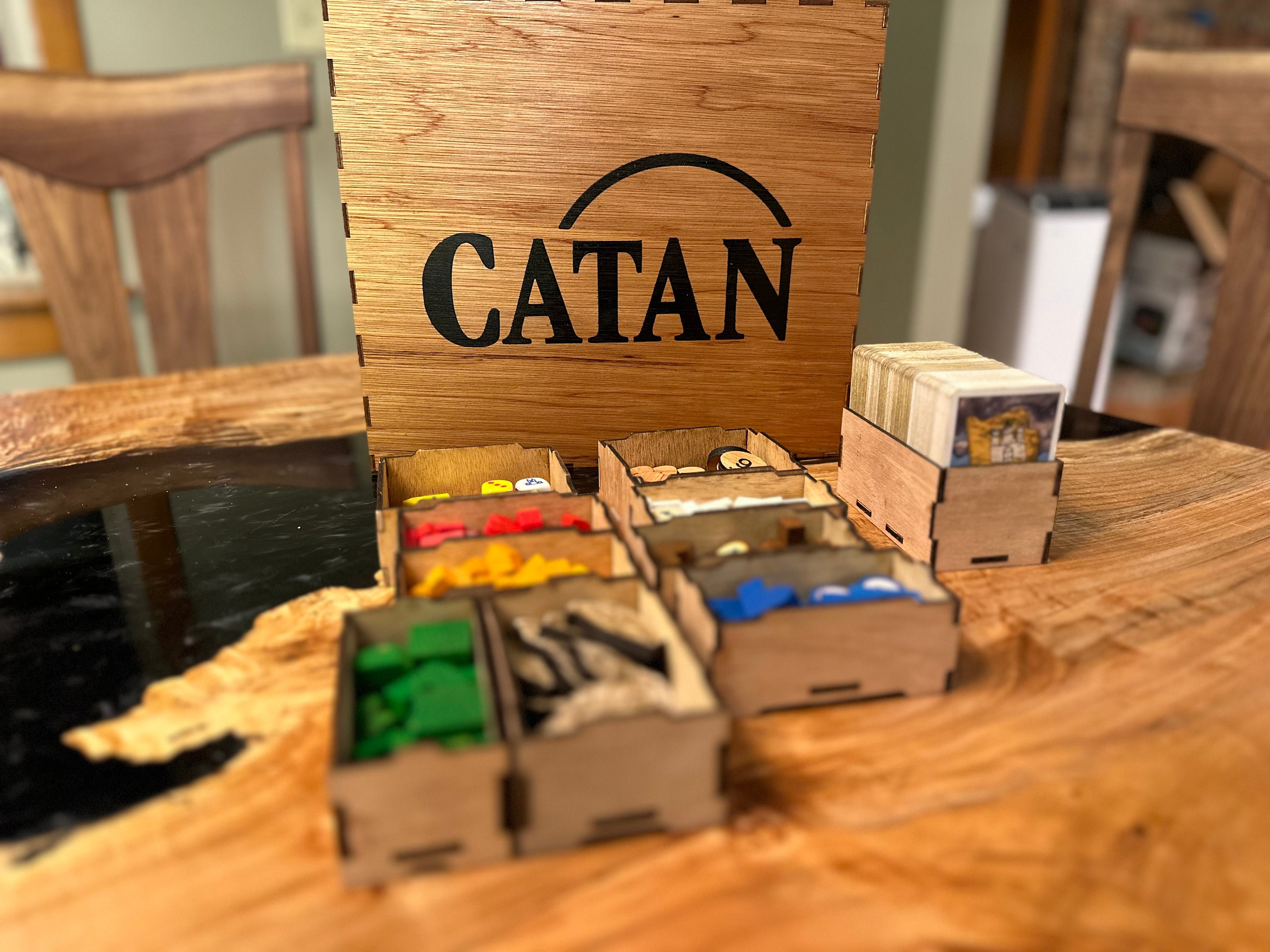 Catan Storage Box With Stackable Trays Laser Cut Files - Etsy