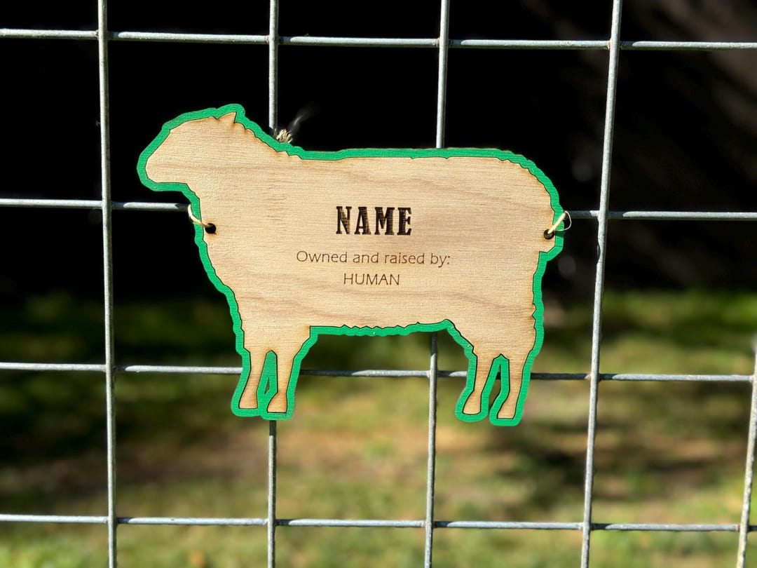 Customizable Sheep Lamb Stall Tag or Name Plate Label for Fairs and ...