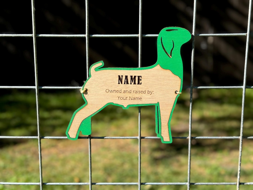 Customizable Boer Goat Stall Tag: Laser Engraved Market Fair Livestock ...