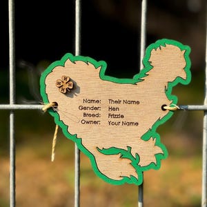 5" Frizzle Silkie Chicken Cage Tag Pen Stall Name Plate Label for ...