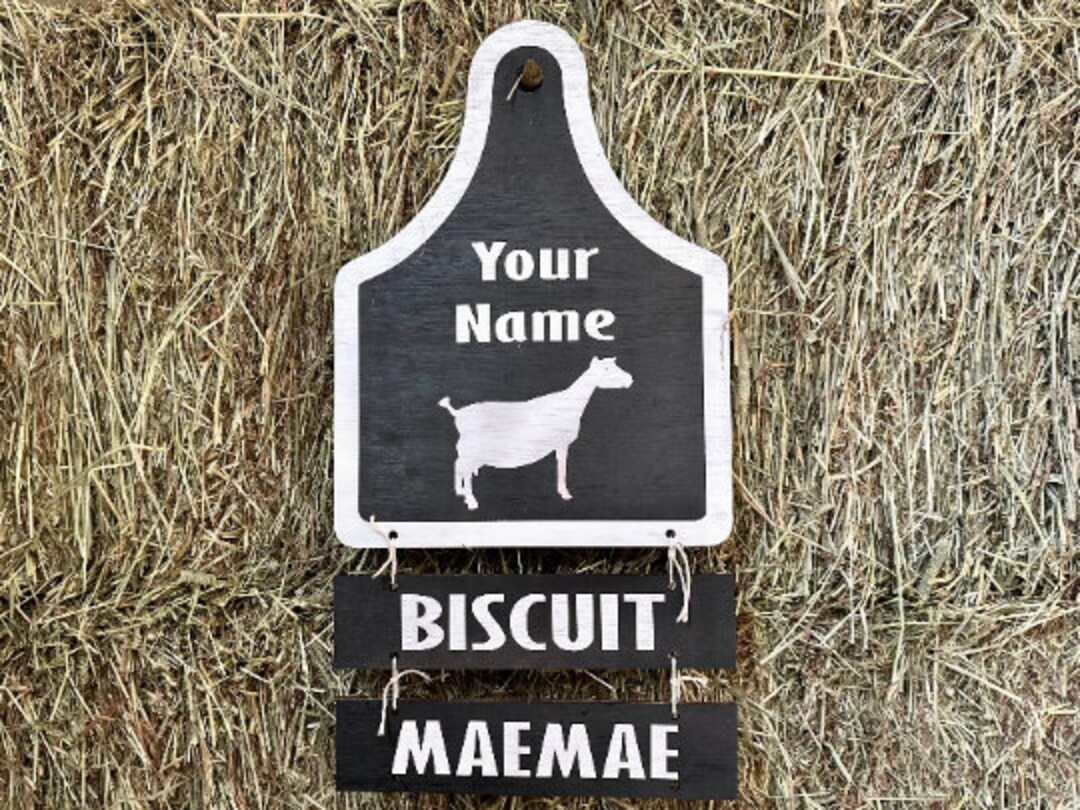 Farm Animal Name Tag for Stall, Cage or Pen for 4-H Livestock Shows or ...