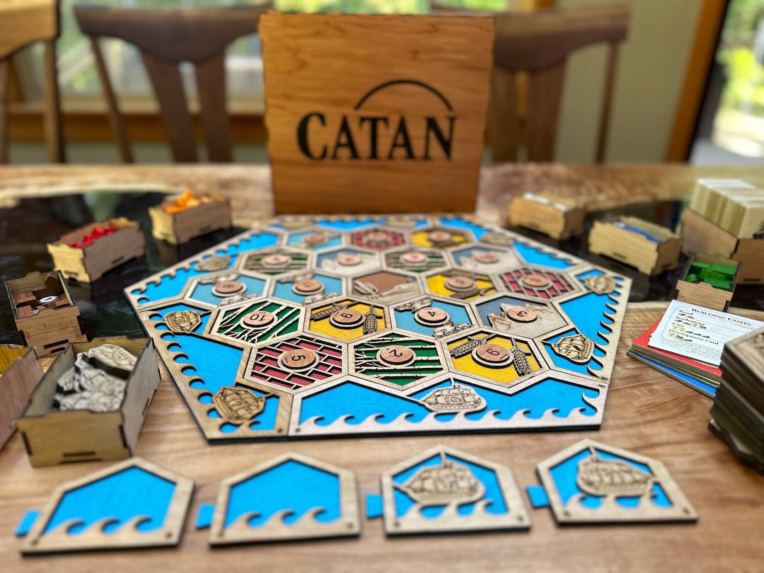 Settlers of Catan Inspired Game Board V2, 5-6 Player Extension and Box ...