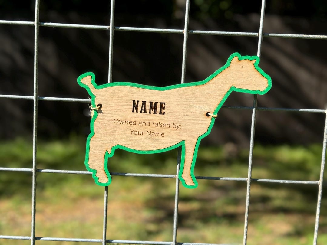 Customizable Nigerian Dwarf or Pygmy Goat Stall Tag: Laser Engraved ...