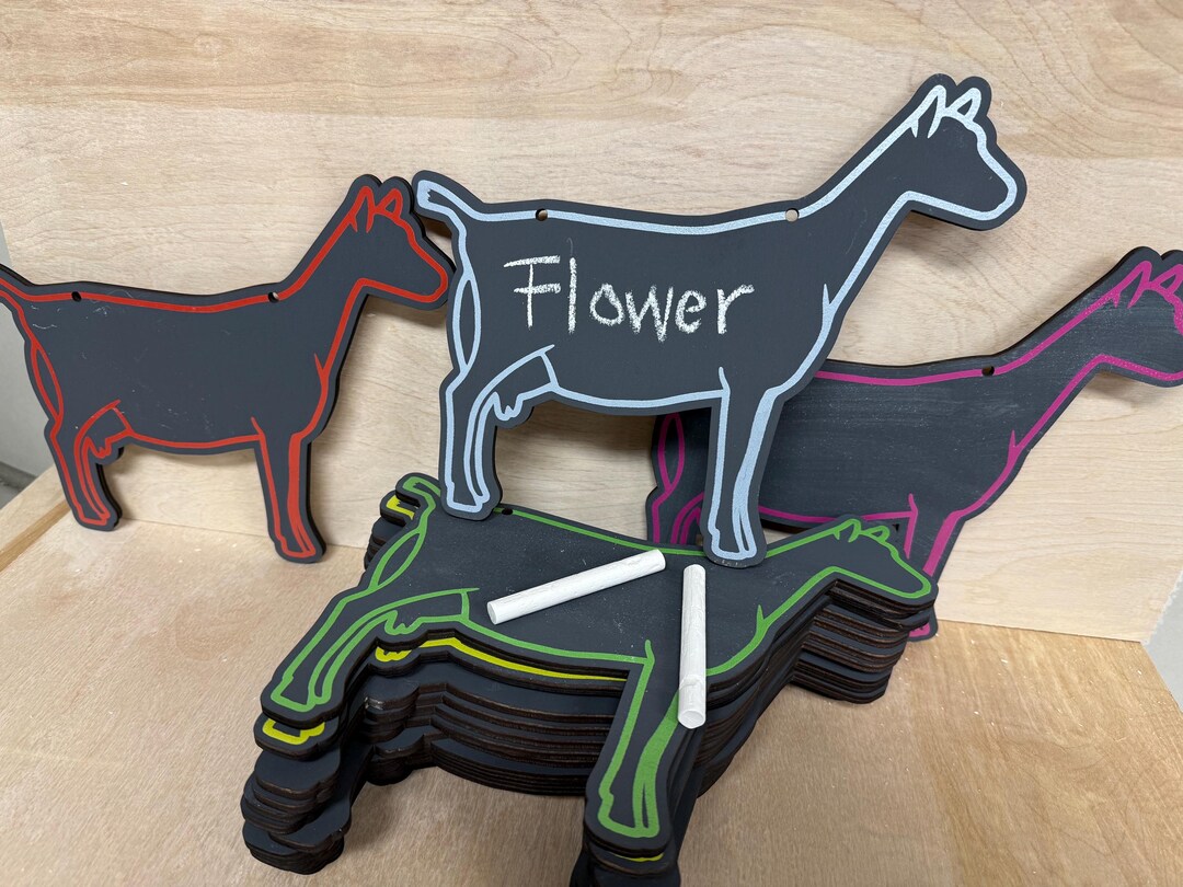 Erasable Chalkboard Dairy Goat Stall Sign Nigerian Dwarf Sable Saanen ...