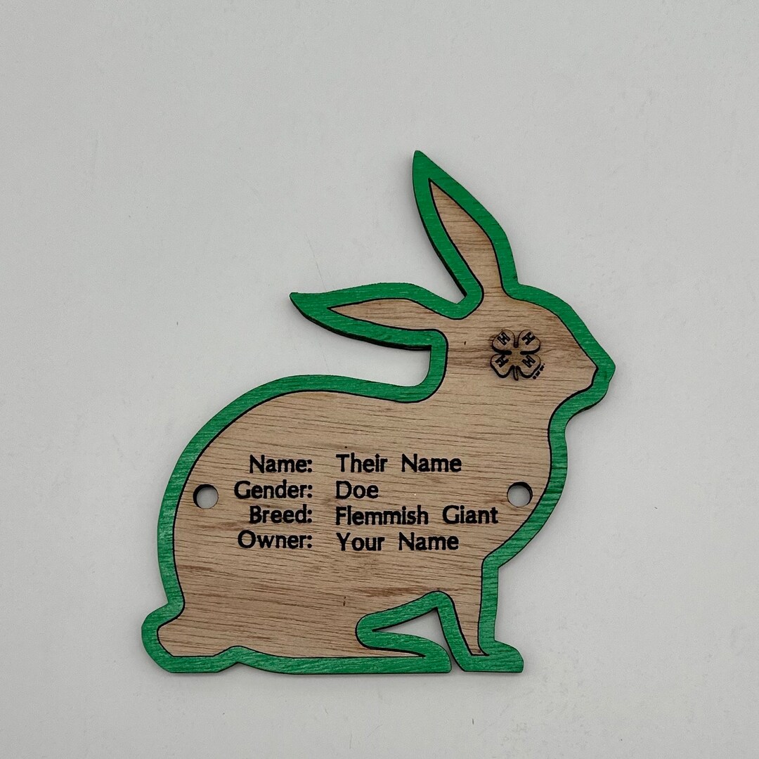 5 Rabbit Cage Tag Pen Stall Name Plate Label for - Etsy